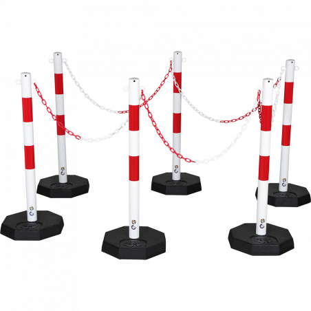 Poteaux de balisage en Acier | Lot de 6 poteaux de délimitation