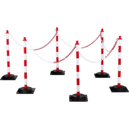 Poteaux de balisage avec chaine | Kit de 6 poteaux de délimitation